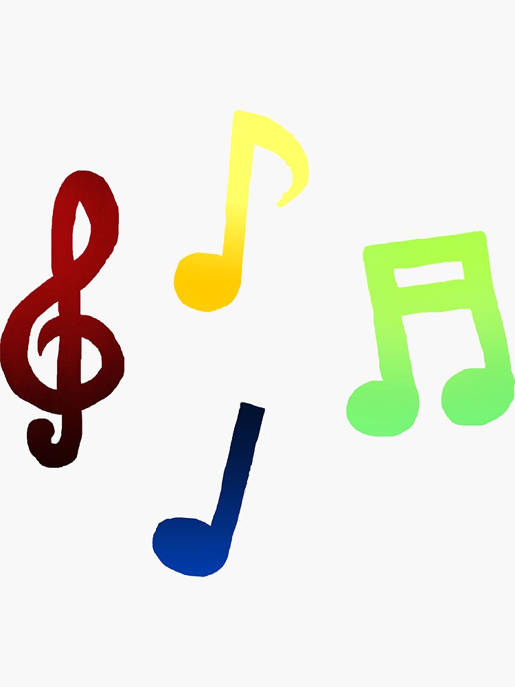"Colorful Ombre Music Notes Multipack (4pcs)" Sticker for Sale by ...