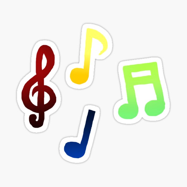 "Colorful Ombre Music Notes Multipack (4pcs)" Sticker for Sale by ...
