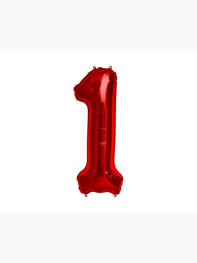 "One Number 1 Metallic Red Mylar Foil Helium Balloon for First Birthday ...