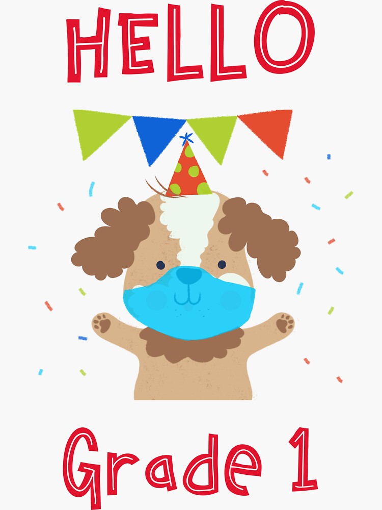 "Hello Grade 1" Sticker for Sale by Duckstuff | Redbubble
