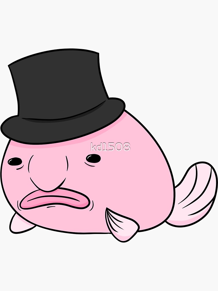 "Blob Fish w/ Top Hat" Sticker for Sale by kd1508 | Redbubble