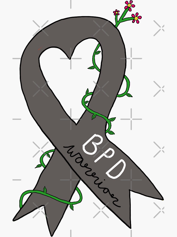 "Borderline personality disorder warrior awareness ribbon " Sticker for ...