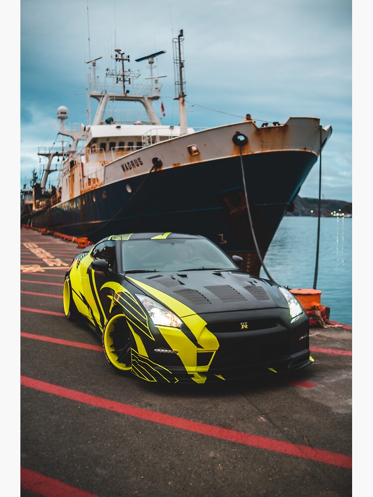 "black green gtr r35 sports car " Sticker for Sale by erikallen920 ...