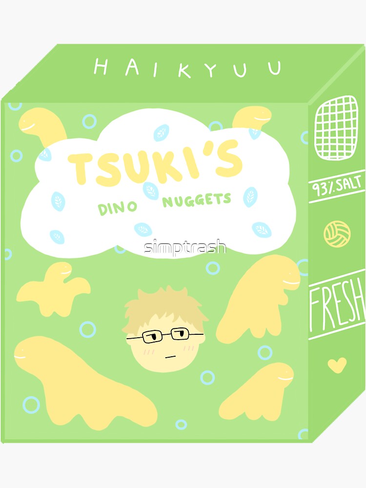 "tsukishima dinosaur nuggets" Sticker for Sale by simptrash | Redbubble