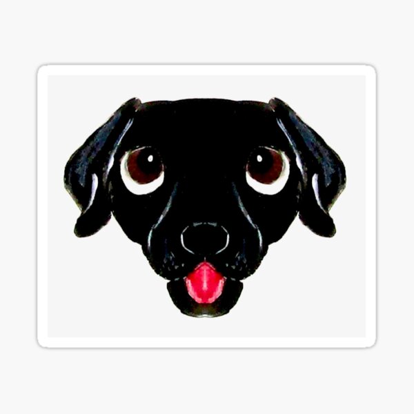 "Black Lab Cartoon" Sticker by PaintedbyCarol | Redbubble