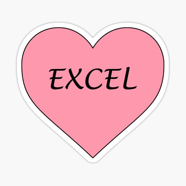 "Cute Excel Pink Heart" Sticker by DevineDesignz | Redbubble