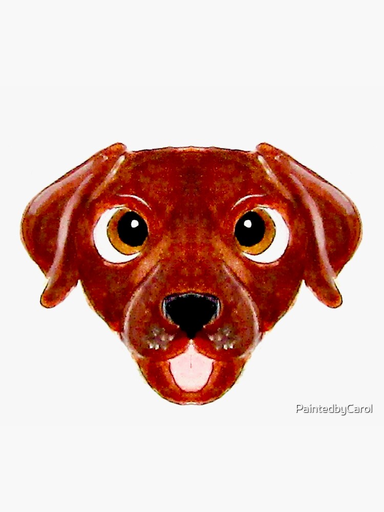 "Chocolate Lab cartoon" Sticker for Sale by PaintedbyCarol | Redbubble