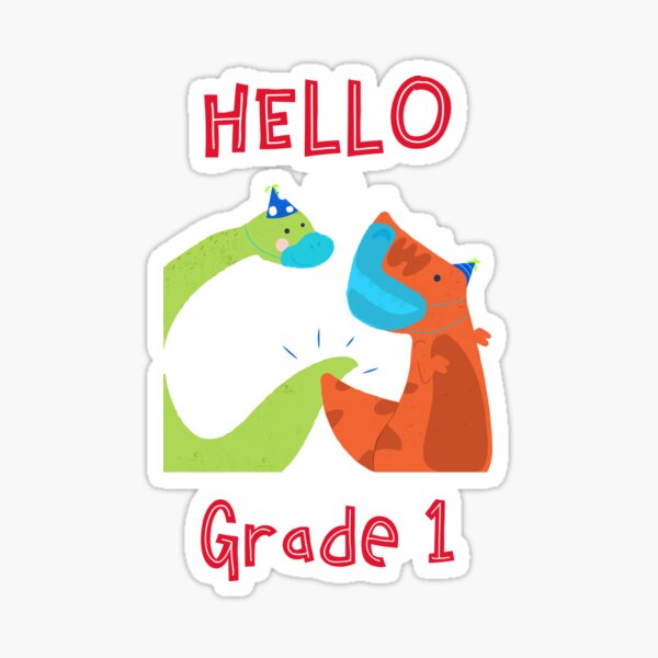 "Hello Grade 1 Back to School" Sticker by Duckstuff | Redbubble
