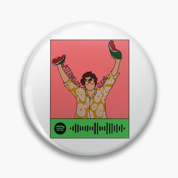 Watermelon Sugar Harry Styles Spotify Code Pins and Buttons | Redbubble