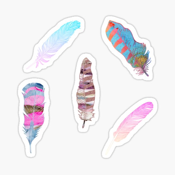 "Boho Native Indian Feathers Pack of 5" Sticker for Sale by T-shirt ...