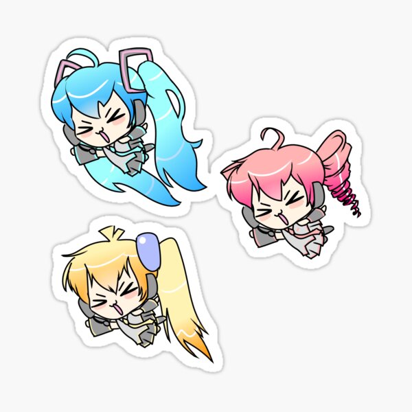 "Chibi Triple Baka Squad" Sticker by shopmirai | Redbubble