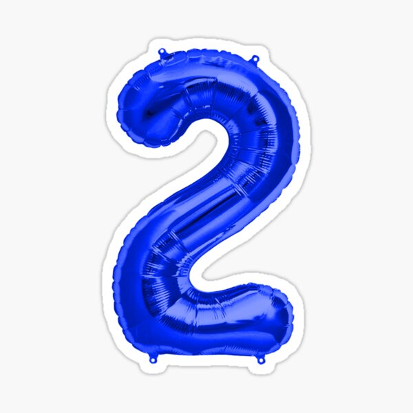 Pegatina «Globo de helio de lámina de mylar azul real metálico número 2 ...