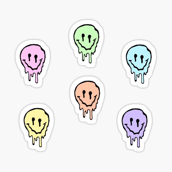 "Drippy Smiley Face Sticker Pack" Sticker for Sale by MammaMia965 ...