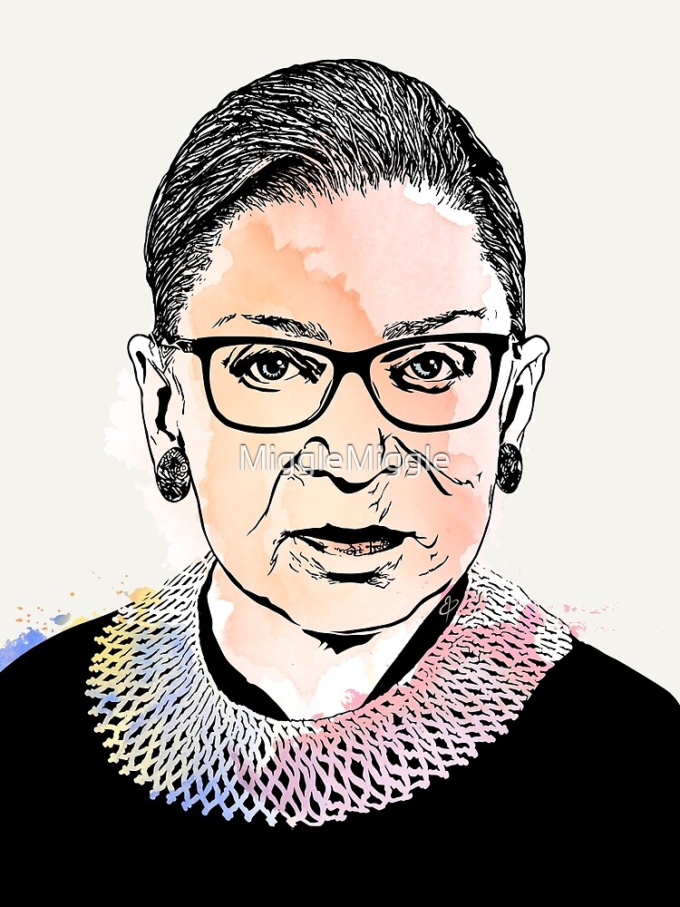 "Ruth Bader Ginsburg Original Digital Portrait With Splashes Of Water ...