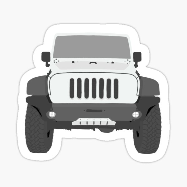 "White Jeep" Sticker for Sale by mackenzie-coate | Redbubble