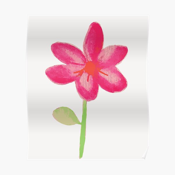 "Simple Red Margarita flower" Poster by OneTimeEngineer | Redbubble