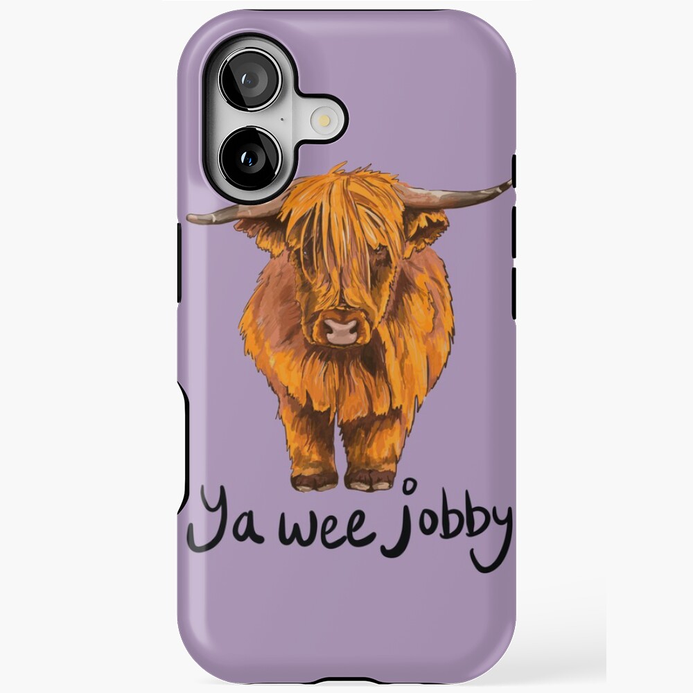 "Ya Wee Jobby - Highland Cow" Sticker for Sale by archiesgirl | Redbubble