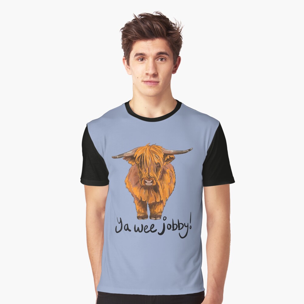 "Ya Wee Jobby - Highland Cow" Sticker for Sale by Anne Park | Redbubble