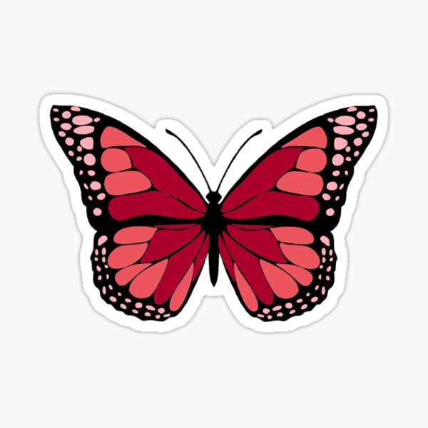 "Red Butterfly" Sticker for Sale by TiaGandhi | Redbubble
