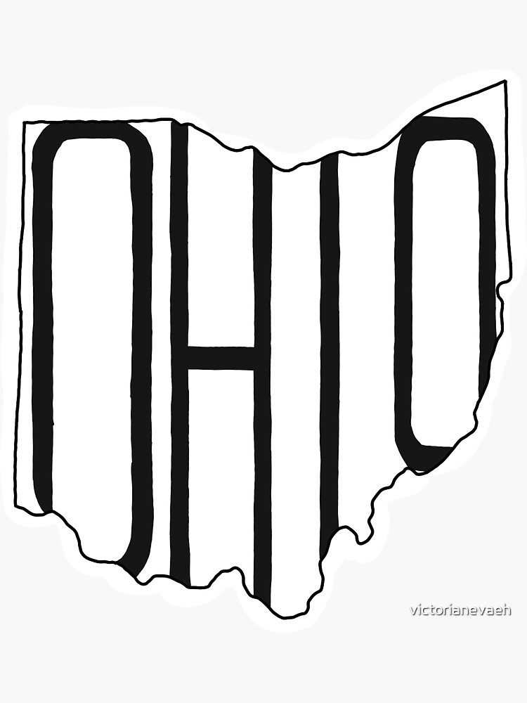 "Ohio Outline" Sticker for Sale by victorianevaeh | Redbubble
