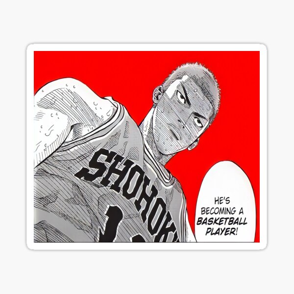 "Slam Dunk - Shohoku's Sakuragi" Sticker for Sale by BadassManga ...