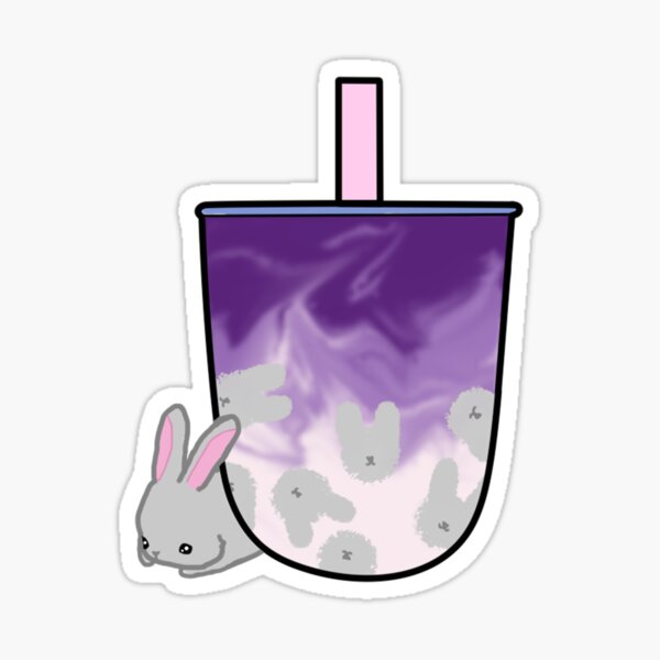 "Rabbit Taro Boba Milk Tea" Sticker by chillayx | Redbubble
