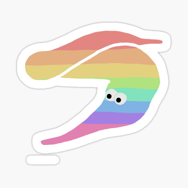 "Gay Pride Worm on the String" Sticker for Sale by beans-beans | Redbubble