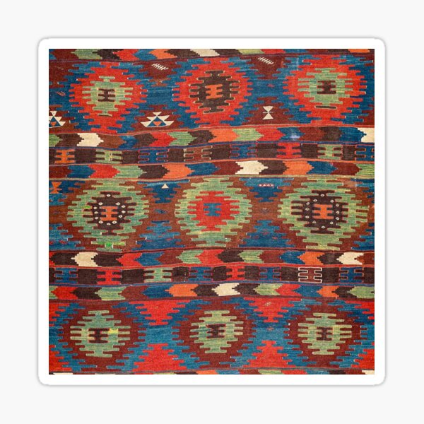 "Tuscan Shapes I // 19th Century Southwestern Colorful Red Blue Orange ...