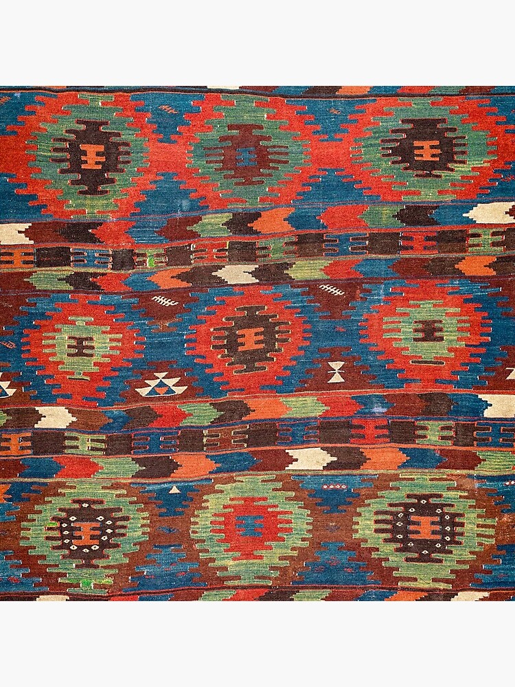 "Tuscan Shapes II // 19th Century Southwestern Colorful Red Blue Orange ...
