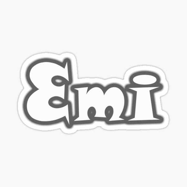 "Emi (font colour: white)" Sticker by AngelHarmony | Redbubble