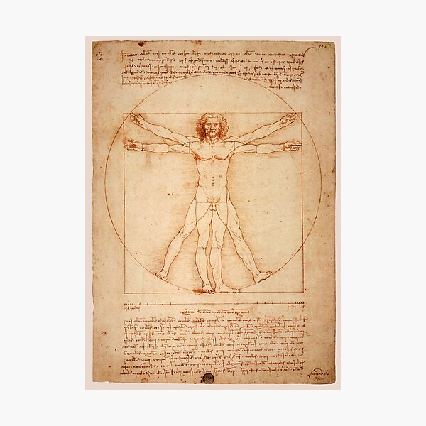 Lámina fotográfica «Leonardo Da Vinci El Hombre de Vitruvio - 1940» de ...