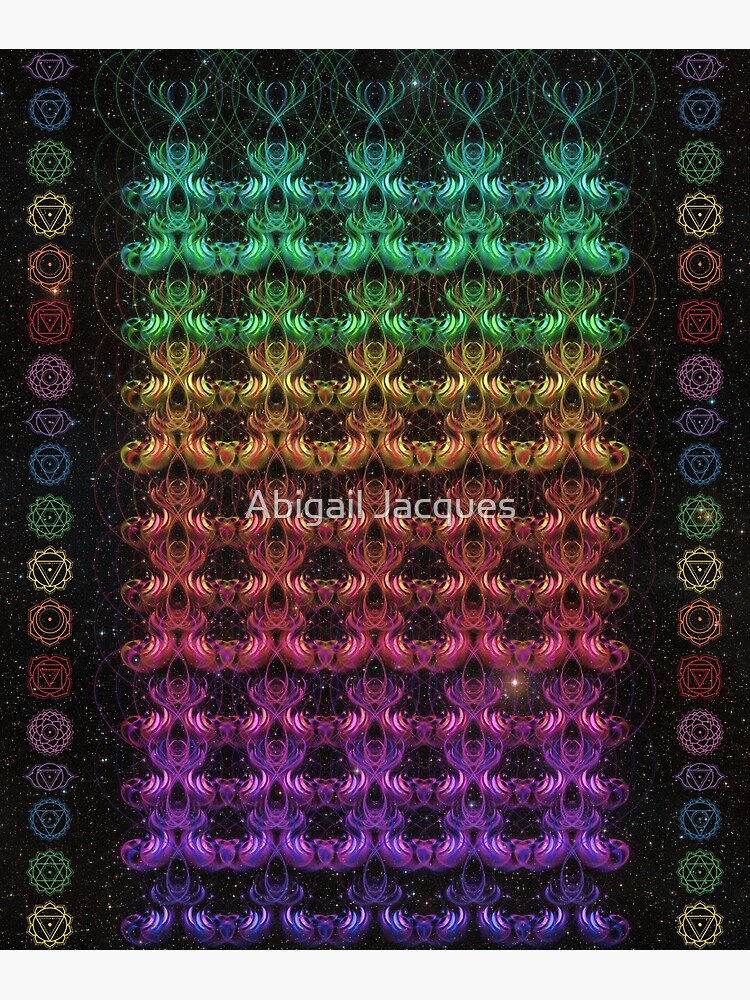 "Chakra Trippy psychedelic fractal art Rainbow chakras" Poster for Sale ...