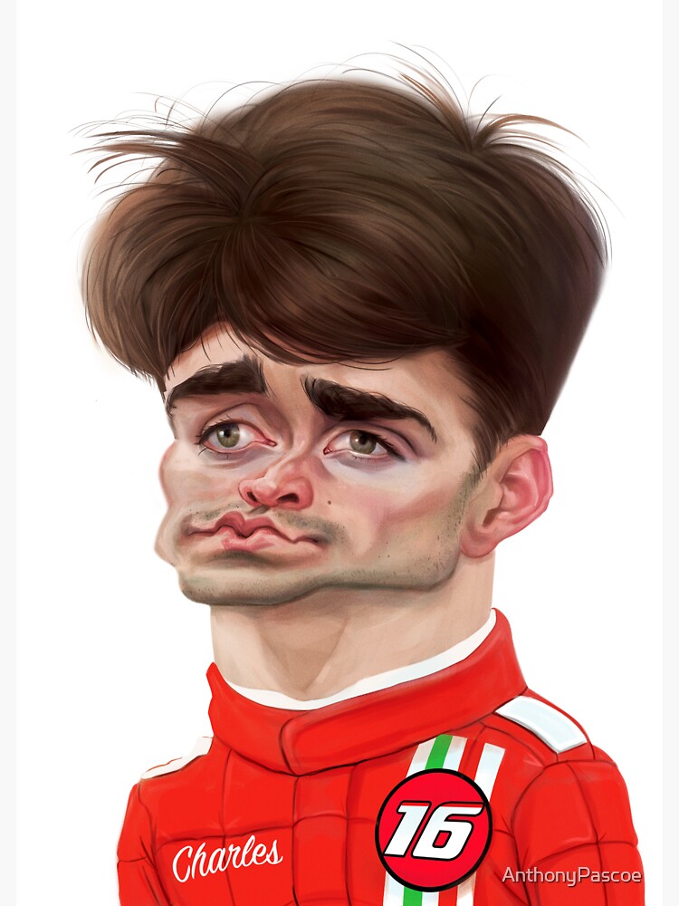 Pegatina «Caricatura de Charles Leclerc» de AnthonyPascoe | Redbubble