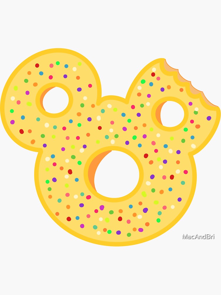 "Yellow Rainbow Sprinkle Donut" Sticker by MacAndBri | Redbubble