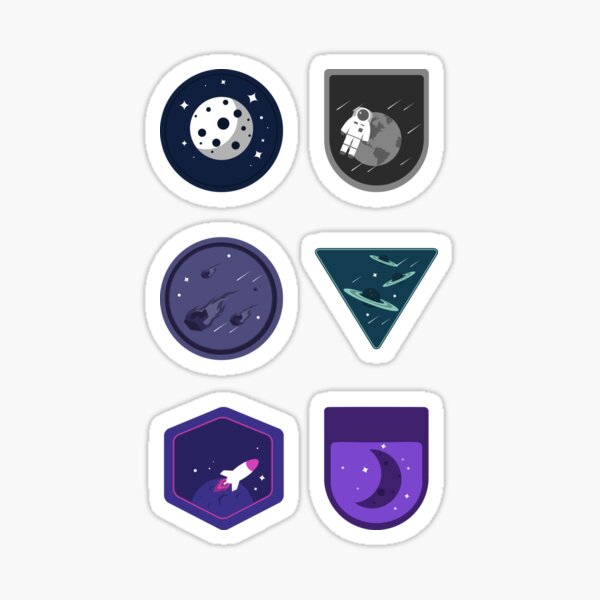 "Astronomy, Planets and Space Themed Sticker Set (M, L, XL)" Sticker ...