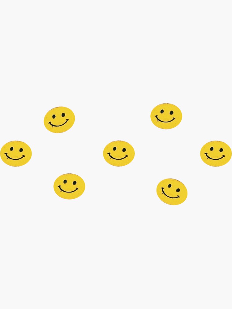 "yellow smiley face sticker pack" Sticker by rcoug9 | Redbubble