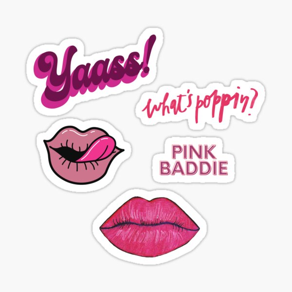 " Hey pink baddie " Sticker for Sale by BoldUnboxd | Redbubble