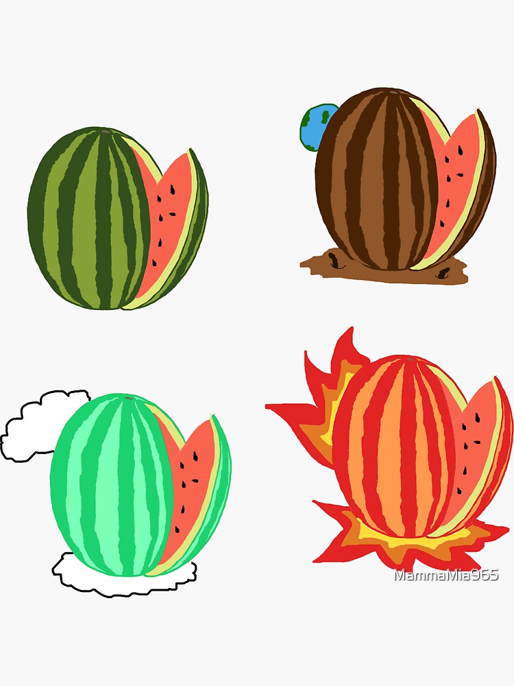 "The Elemelons sticker pack" Sticker for Sale by MammaMia965 | Redbubble