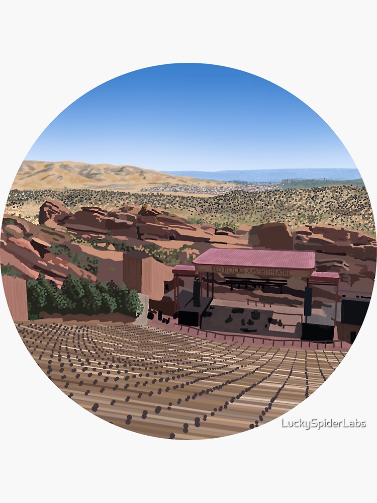 "Red Rocks, Colorado Digital Drawing" Sticker for Sale by ...