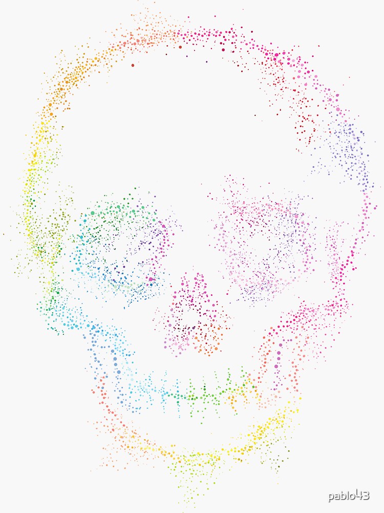 "Rainbow skull" Sticker for Sale by pablo43 | Redbubble