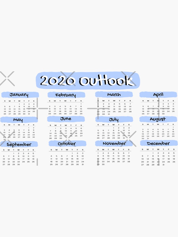 "2020 Calendar Outlook" Sticker for Sale by vpittore | Redbubble