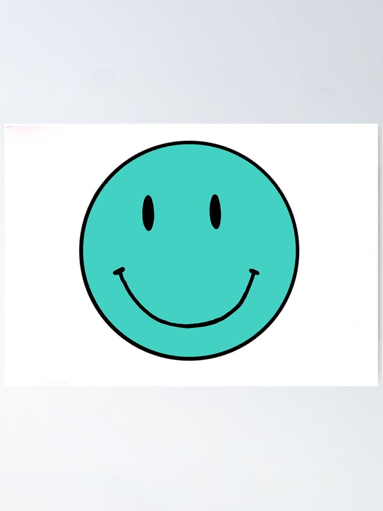 "Classic Teal Smiley Face" Poster by odeliastudios | Redbubble