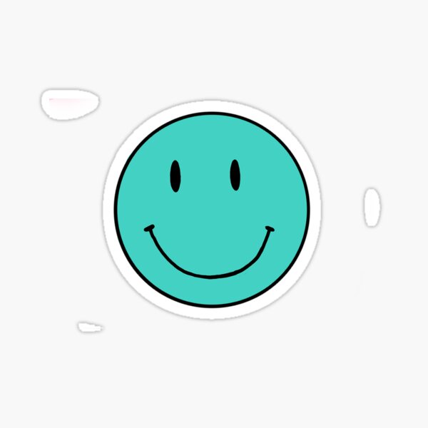 "Classic Teal Smiley Face" Sticker by odeliastudios | Redbubble