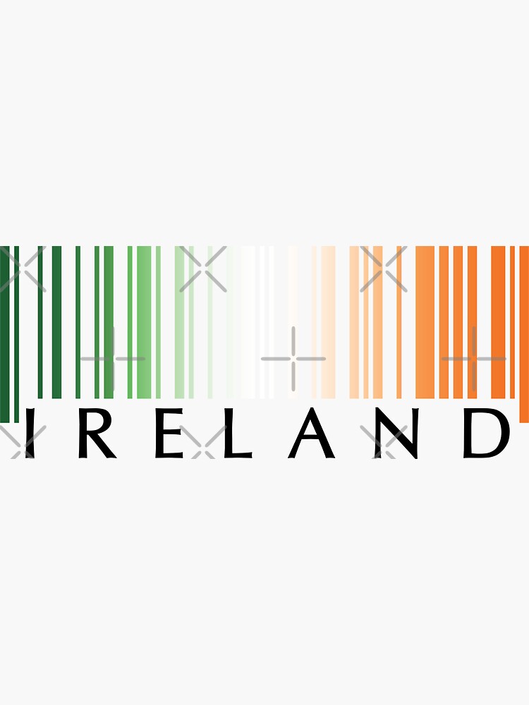 "Ireland flag colors Barcode" Sticker for Sale by finji | Redbubble
