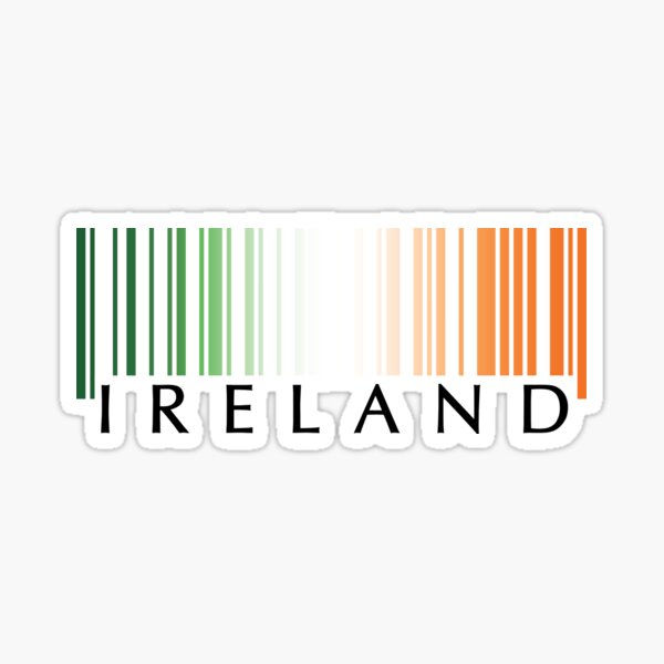 "Ireland flag colors Barcode" Sticker for Sale by finji | Redbubble