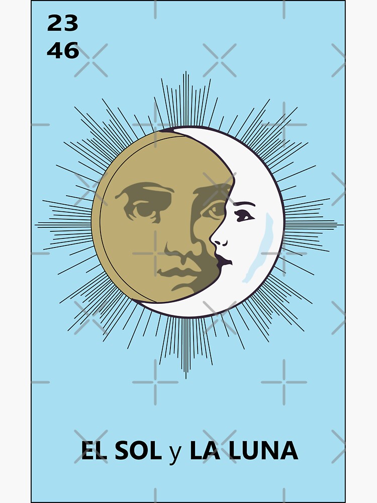 "El Sol y La Luna | Eclipse Loteria" Sticker for Sale by darzaga2 ...