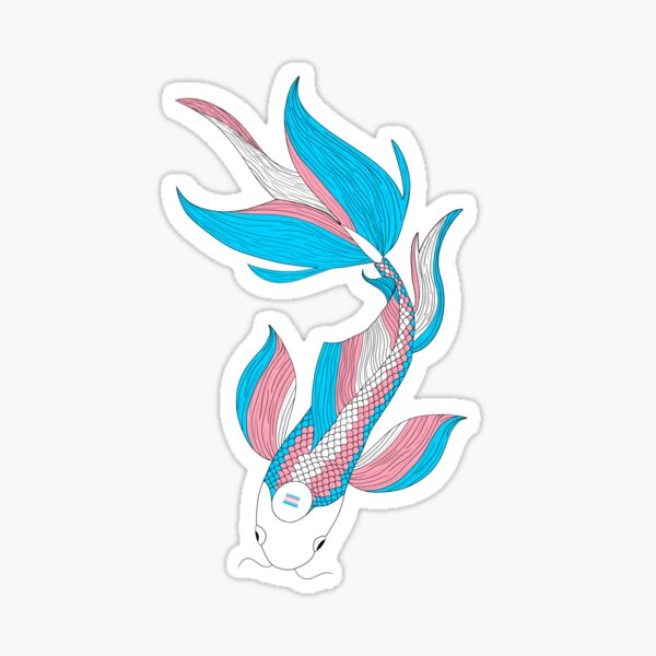 "Trans Pride Koi Fish" Sticker for Sale by lexijadebb | Redbubble