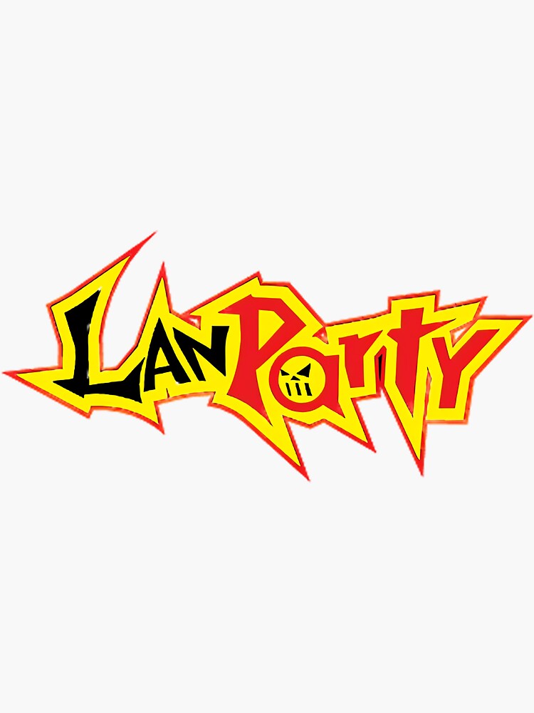 "lanparty logo" Sticker for Sale by retroheaven | Redbubble
