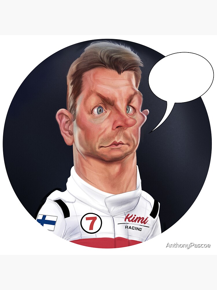 "Kimi Raikkonen "The Iceman" Cartoon Caricature" Sticker for Sale by ...