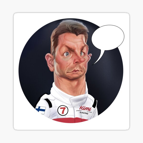 "Kimi Raikkonen "The Iceman" Cartoon Caricature" Sticker for Sale by ...